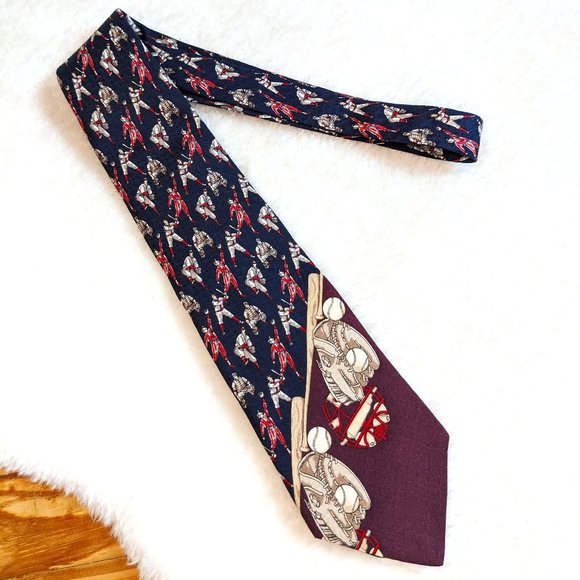 J.T. Beckett | Accessories | Vintage Italian Silk Baseball Tie | Poshmark